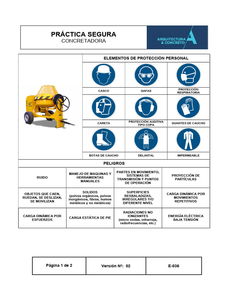 E-036 Practica Segura Concretadora (V2) | PDF