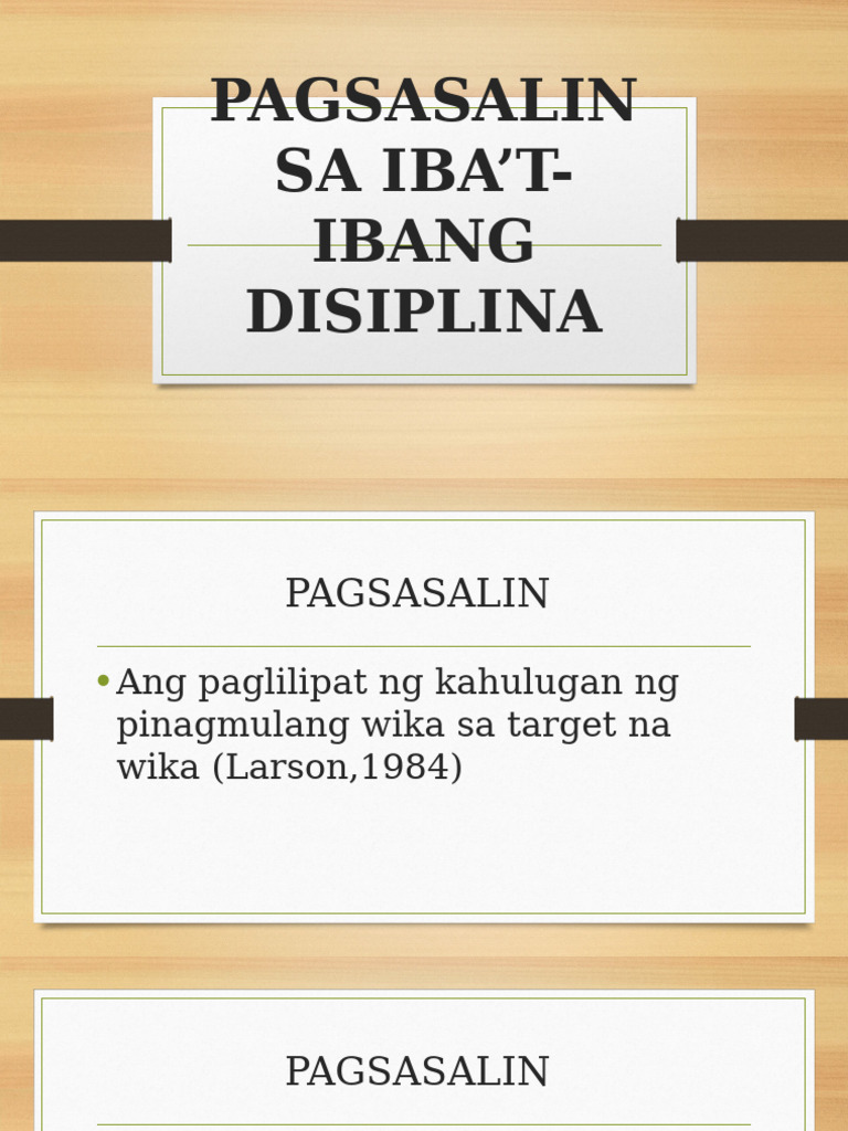 Pagsasalin Sa Ibat Ibang Disiplina | PDF