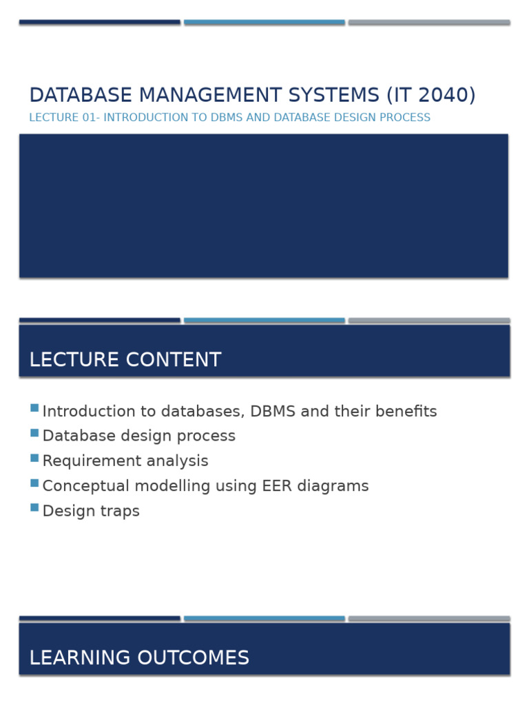 IT2040 Lecture01 2025 | PDF | Databases | Conceptual Model