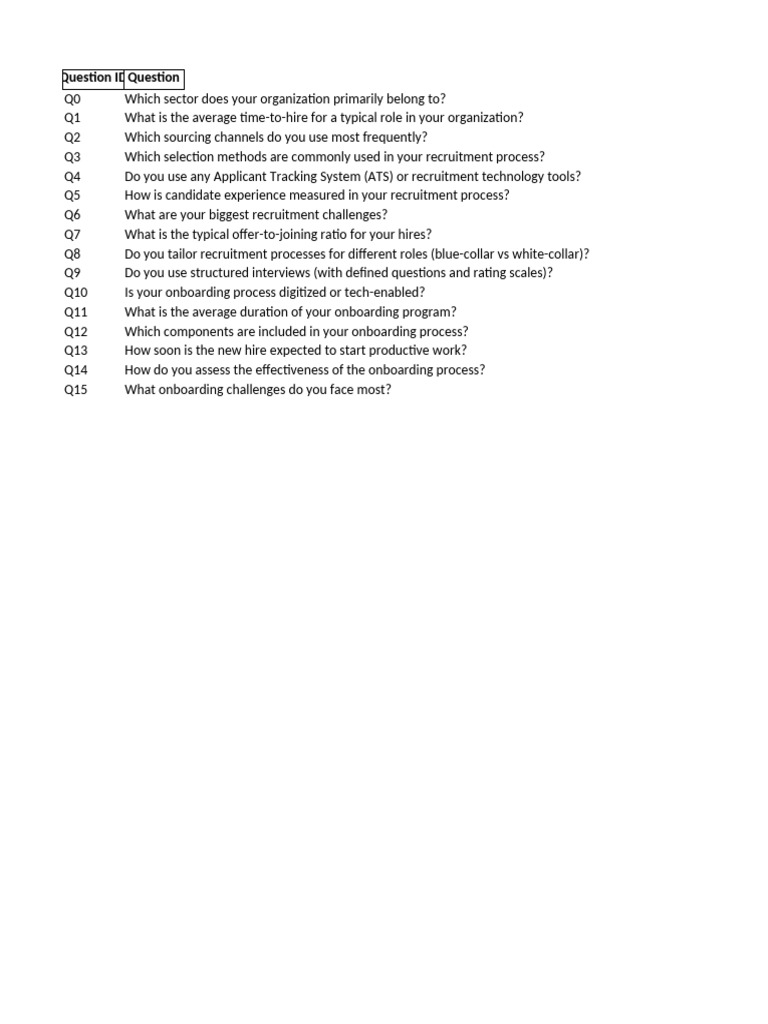 Recruitment Onboarding Survey Template | PDF