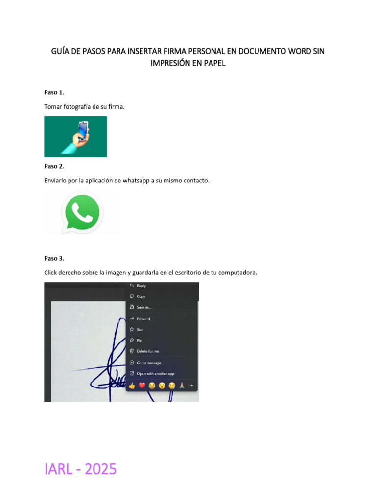Guía de Pasos para Insertar Firma Personal en Documento Word Sin ...