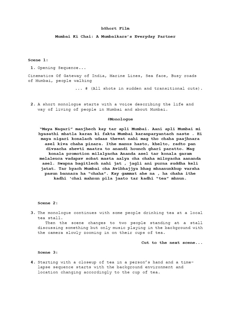 Short Film Script - pdf.1QK28r111jz4g1 | PDF | Non Alcoholic Drinks | Caffeinated Drinks