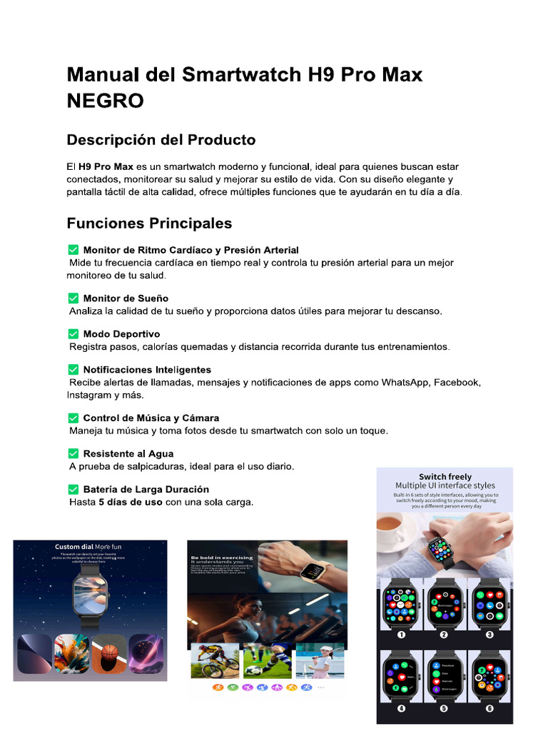 Manual de Reloj Inteligente | PDF