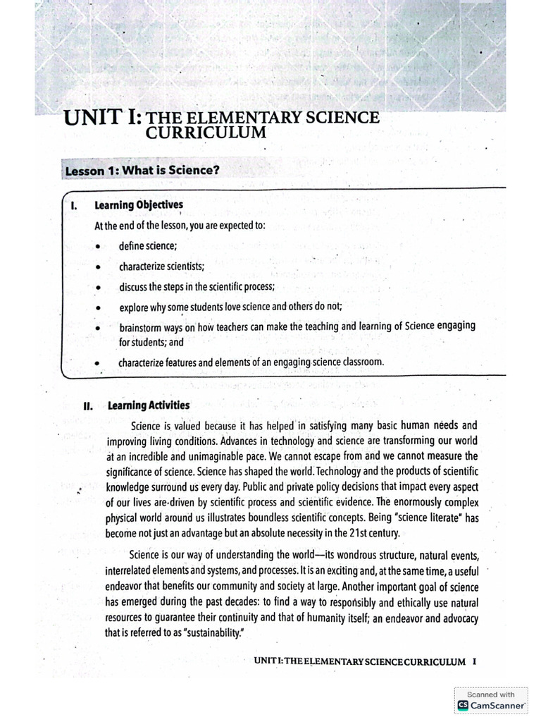 SCI1 Prelim Lesson 1 | PDF
