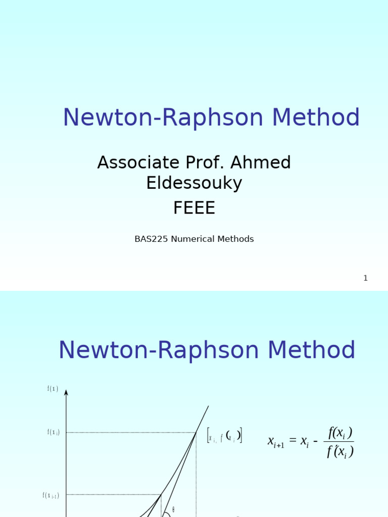 Lec 4B Newton-Raphson Method | PDF | Analysis | Algorithms And Data ...