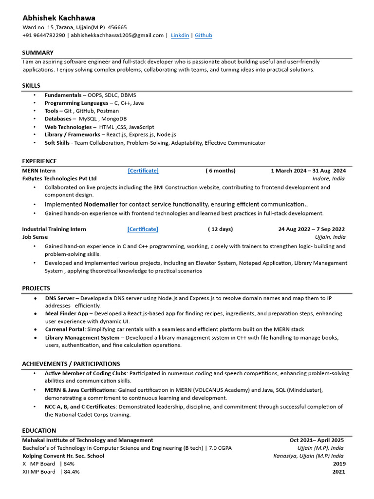 Abhishek Kachhawa Resume-4 | PDF | Domain Name System | Databases