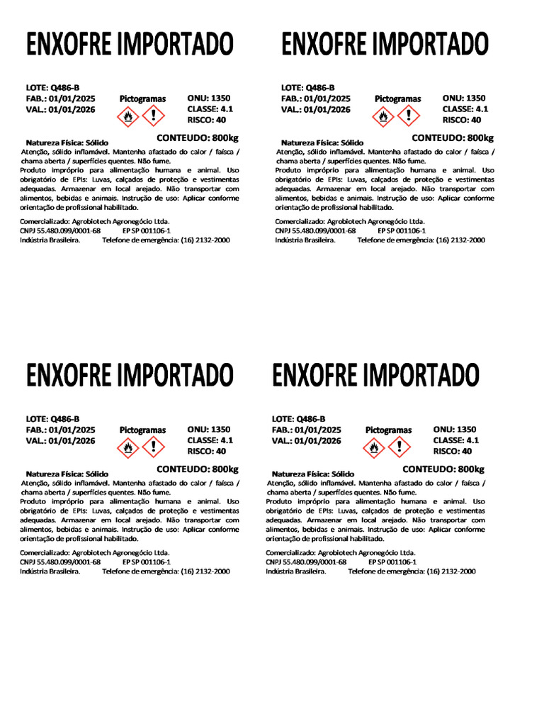 Etiquetas Agro | PDF