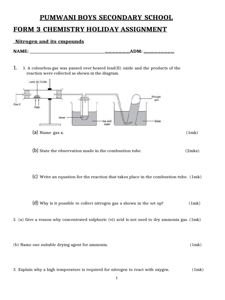 Chem F3 Assmnt T2 2024 | PDF | Nitrogen | Nitric Acid