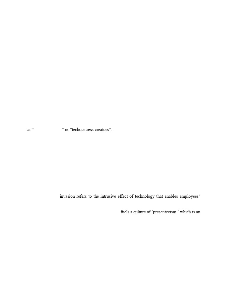 Understanding Technostress and Workaholism | PDF | Perfectionism ...