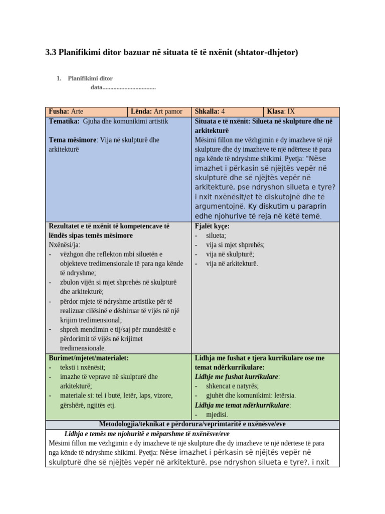 Ditari Klasa 9 Shtator Qershor | PDF