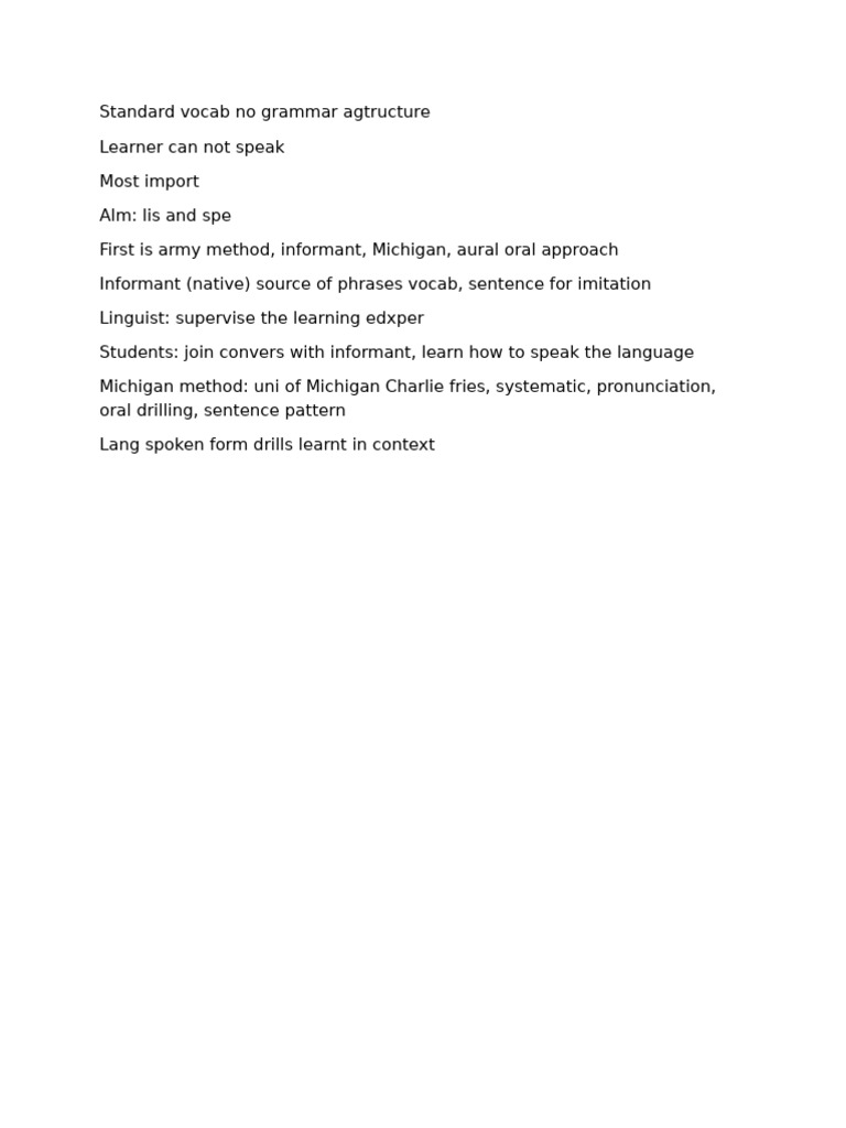 Language Learning: Michigan Method Overview | PDF