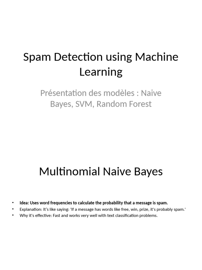 Spam Detection Models Presentation Interactive | PDF