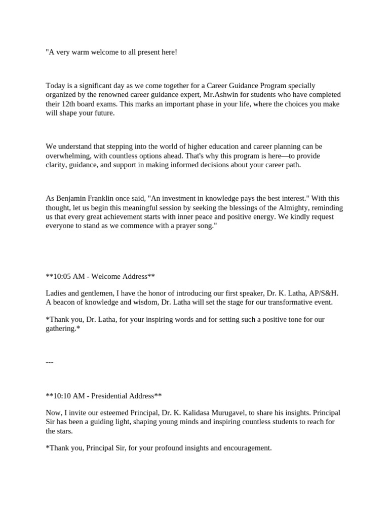 Compere-Career Guidance - Edited | PDF