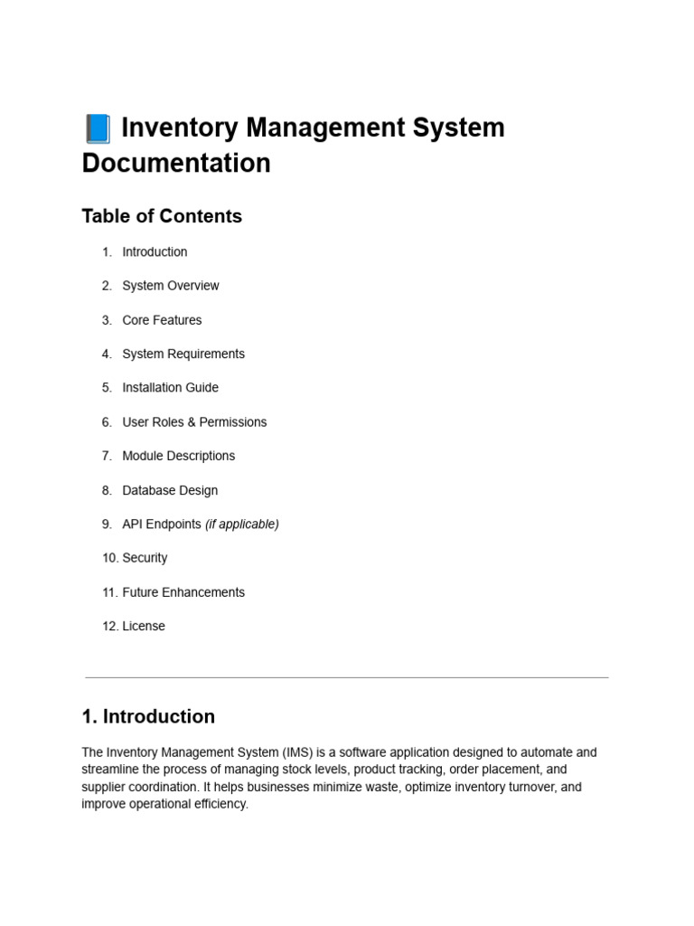 ? Inventory Management System Documentation | PDF | Databases | Python (Programming Language)