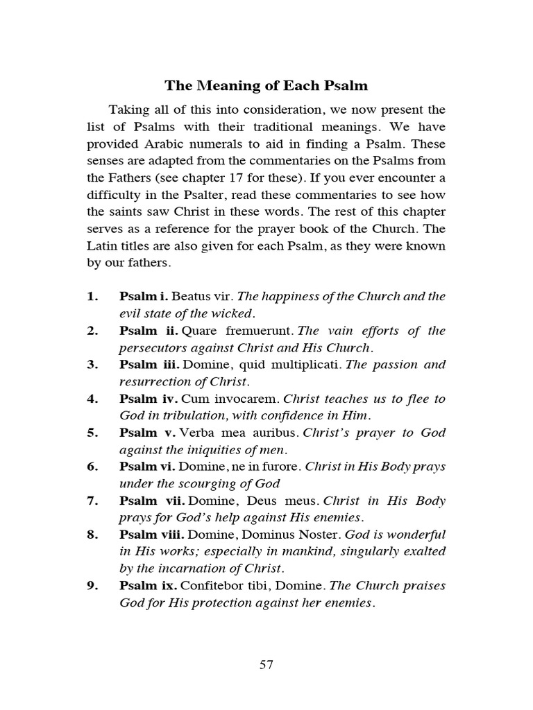 Meanings of the Psalms Explained | PDF | Psalms | Jesus