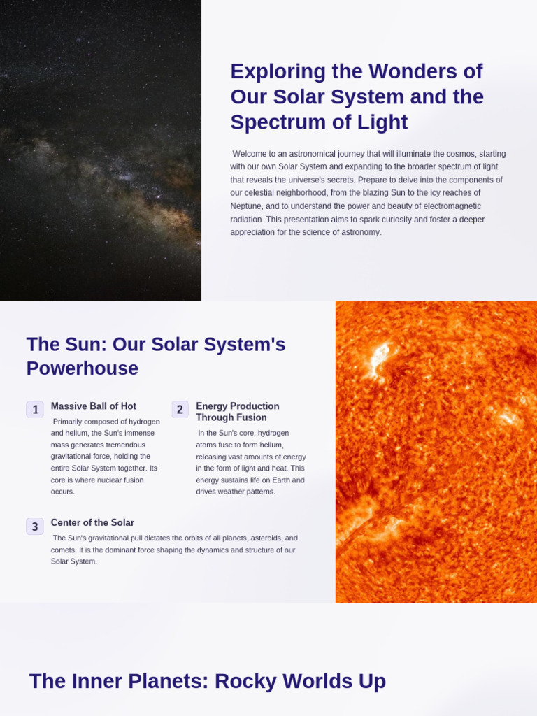 Exploring The Wonders of Our Solar System and The Spectrum of Light ...