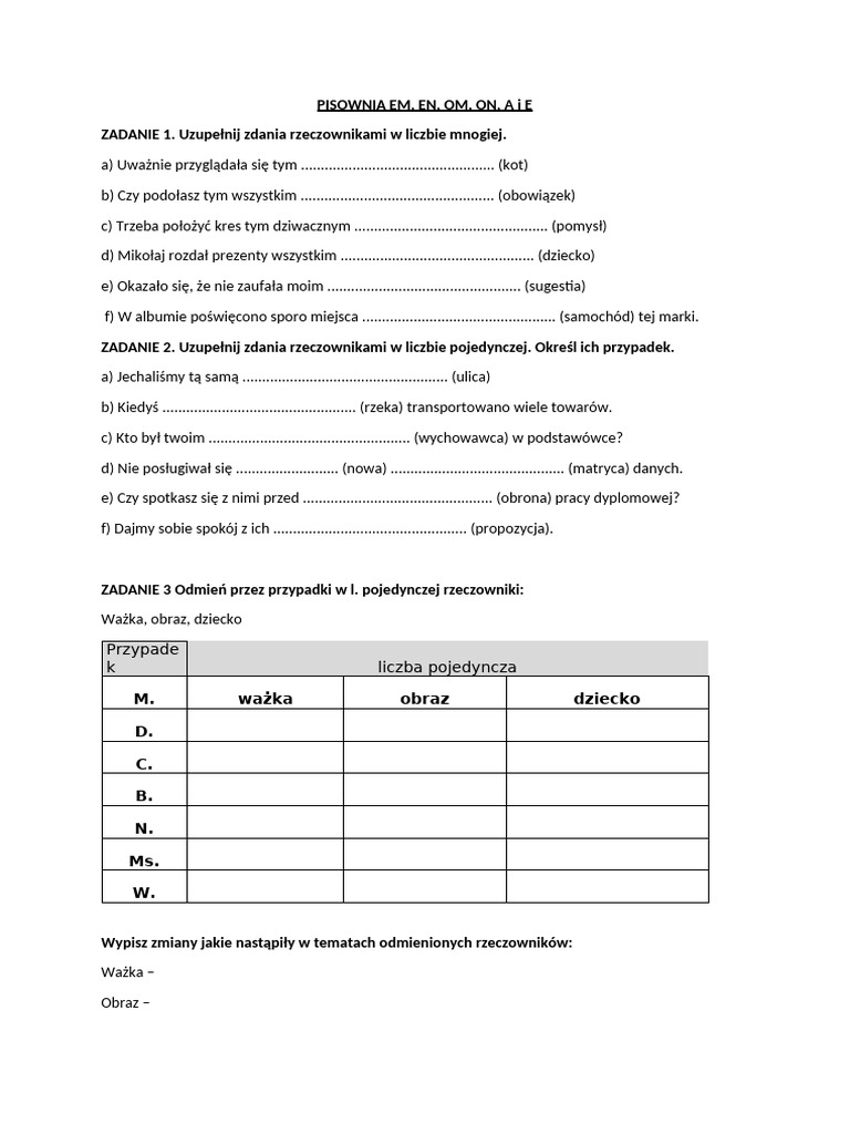 Pisownia Ę Ą | PDF