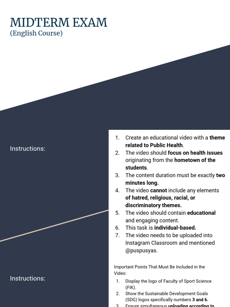 MIDTERM EXAM (English Course) | PDF