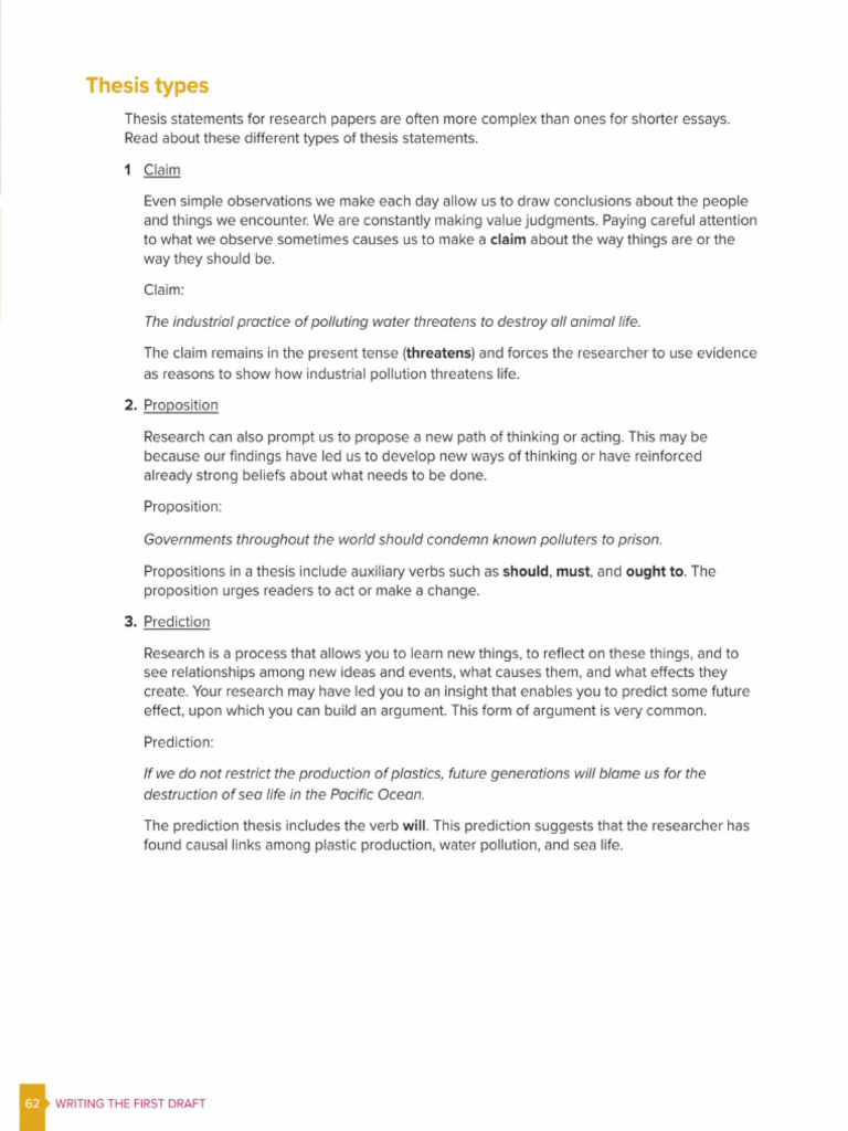 Thesis Statements For Research Papers | PDF