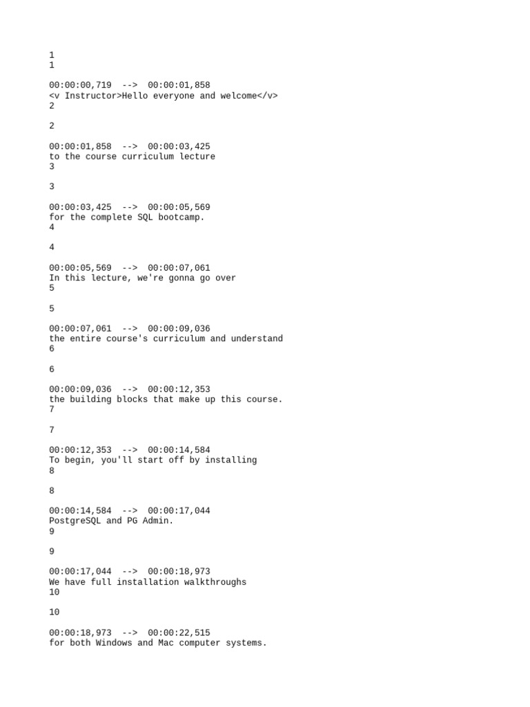 Course Curriculum Overview | PDF | Sql | Postgre Sql