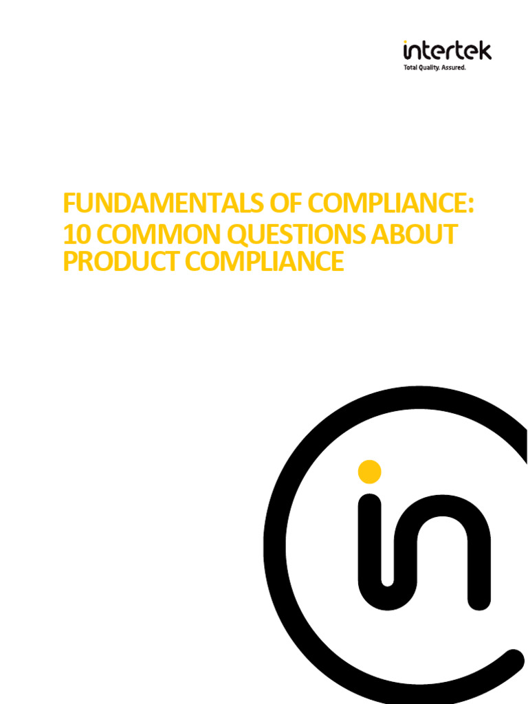 Intertek Fundamentals of Compliance | PDF | Regulatory Compliance | Safety
