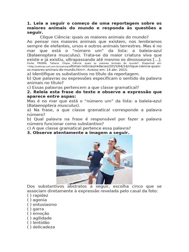 Exercícios Classes Palavras | PDF | Substantivo | Pronome