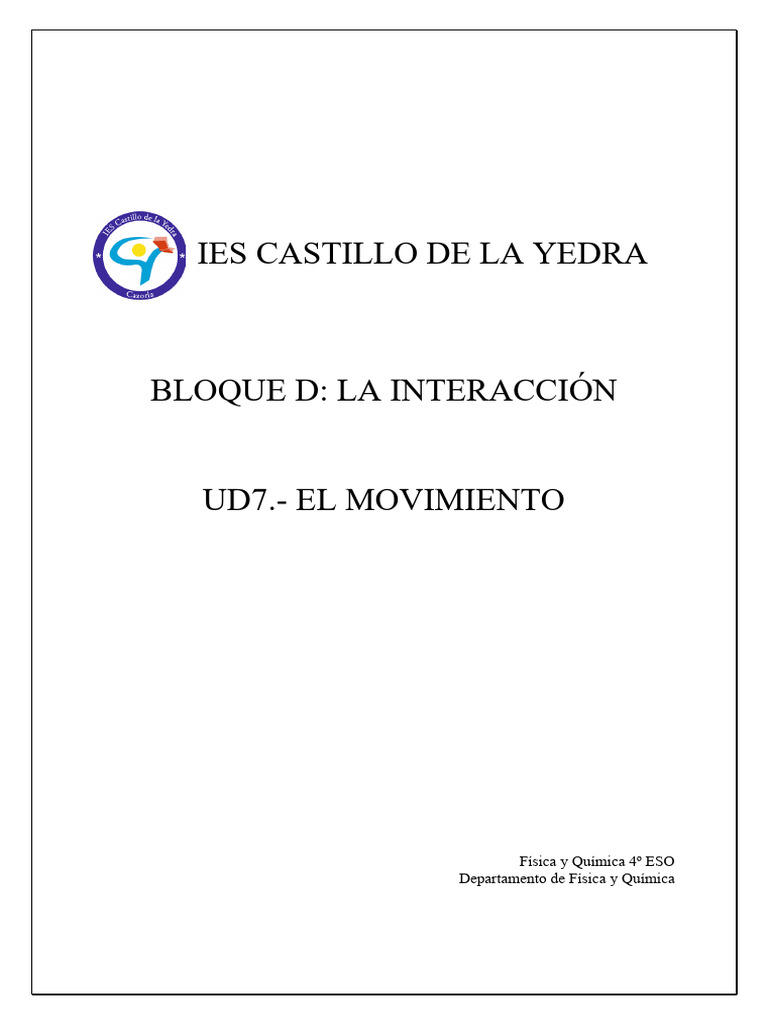 UD7. EL MOVIMIENTOv2 | PDF | Velocidad | Aceleración