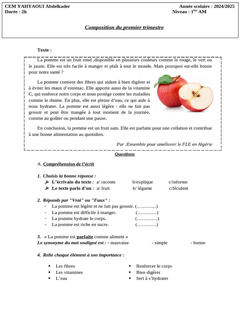 Pomme : un fruit léger et sain | PDF | Fruit | Pomme
