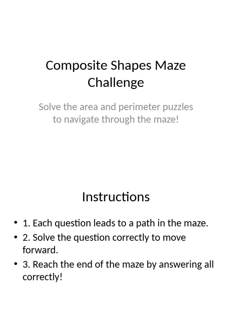 Composite Shapes Maze | PDF