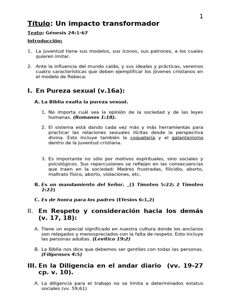Rebeca: Modelo de Juventud Cristiana | PDF