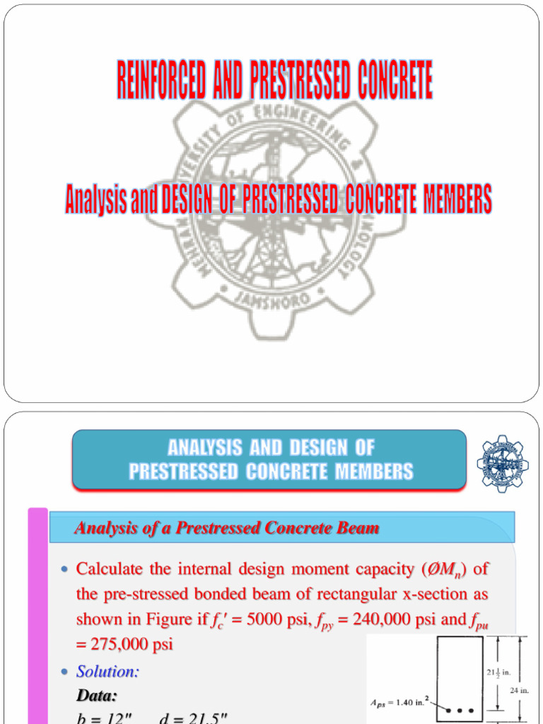 Analysis and Design of Prestressed Concrete Members | PDF