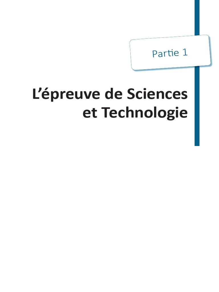 Épreuve de Sciences et Technologie CRPE | PDF | Science | Environnement ...