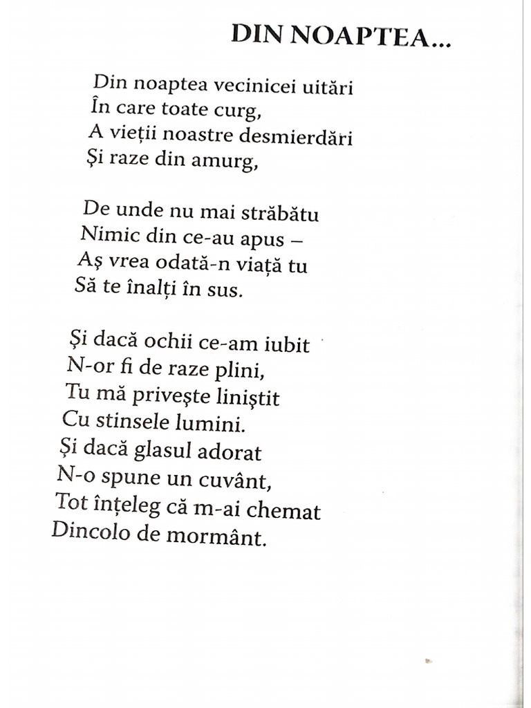 Din Noaptea... - M. Eminescu | PDF