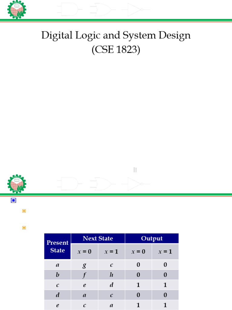 Lecture-8 Ana CLK Seq State Reduction | PDF | Mathematical Logic ...