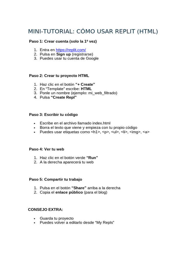 Tutorial Replit y Liveweave | PDF