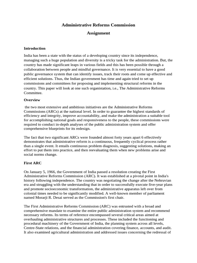 Overview of India's Administrative Reforms | PDF | Governance | Bureaucracy