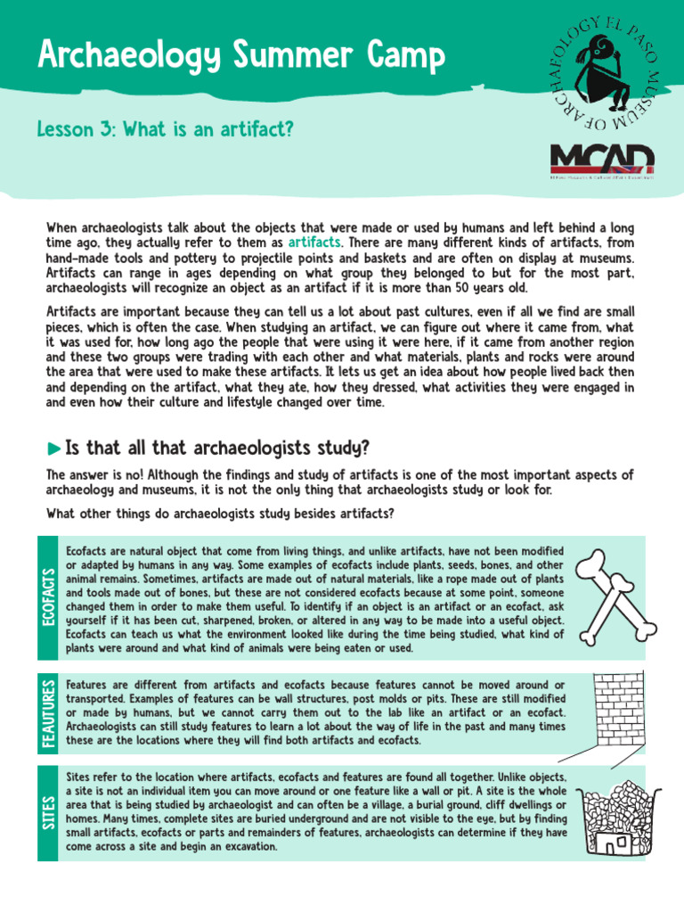 Lesson 3 What Is An Artifact Min | PDF | Artifact (Archaeology ...
