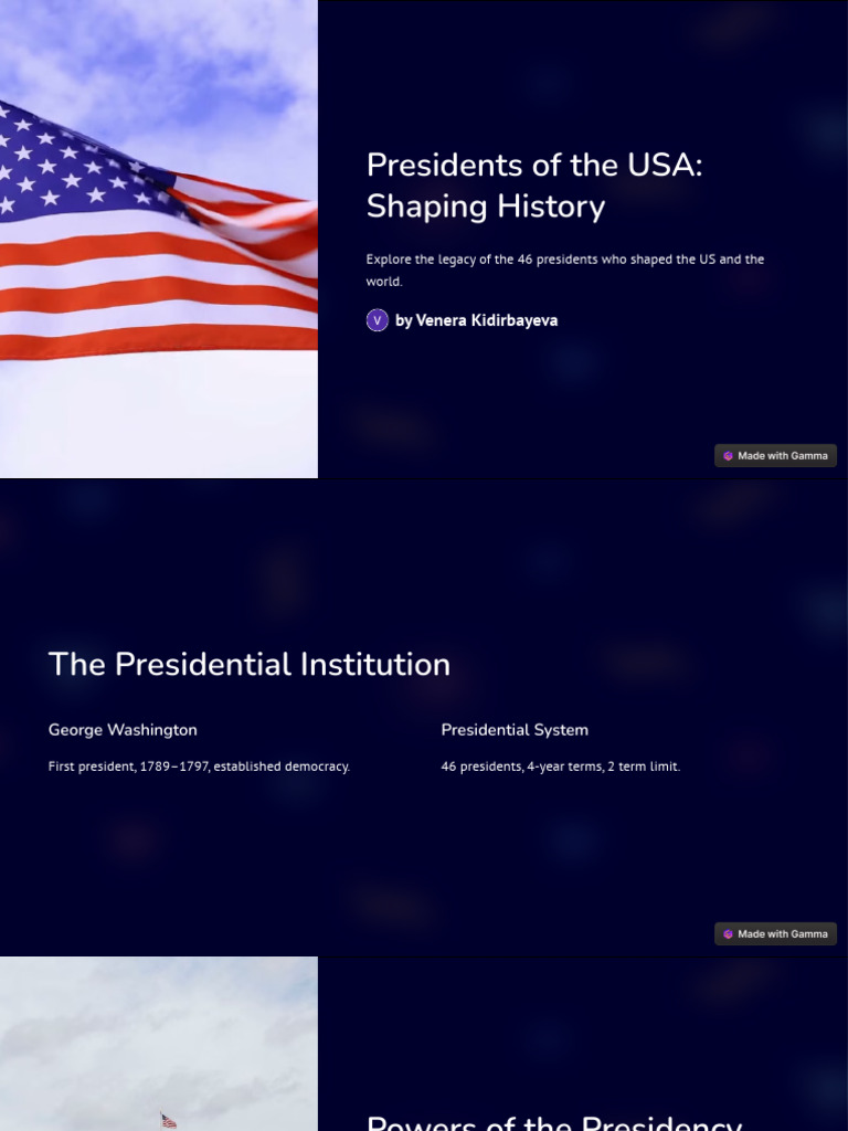 Presidents of The USA Shaping History | PDF