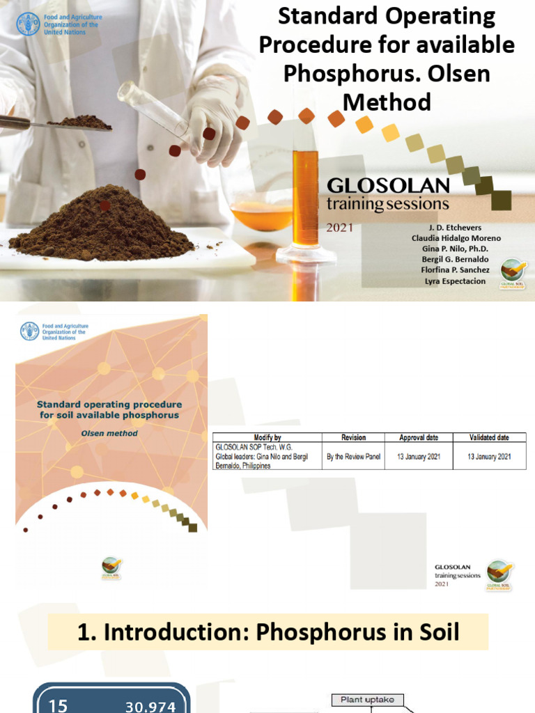 Olsen Method for Soil Phosphorus Analysis | PDF | Soil | Spectrophotometry