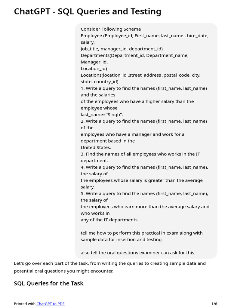 DBMS 3a (Employee, Department, Location) | PDF | Computing | Databases