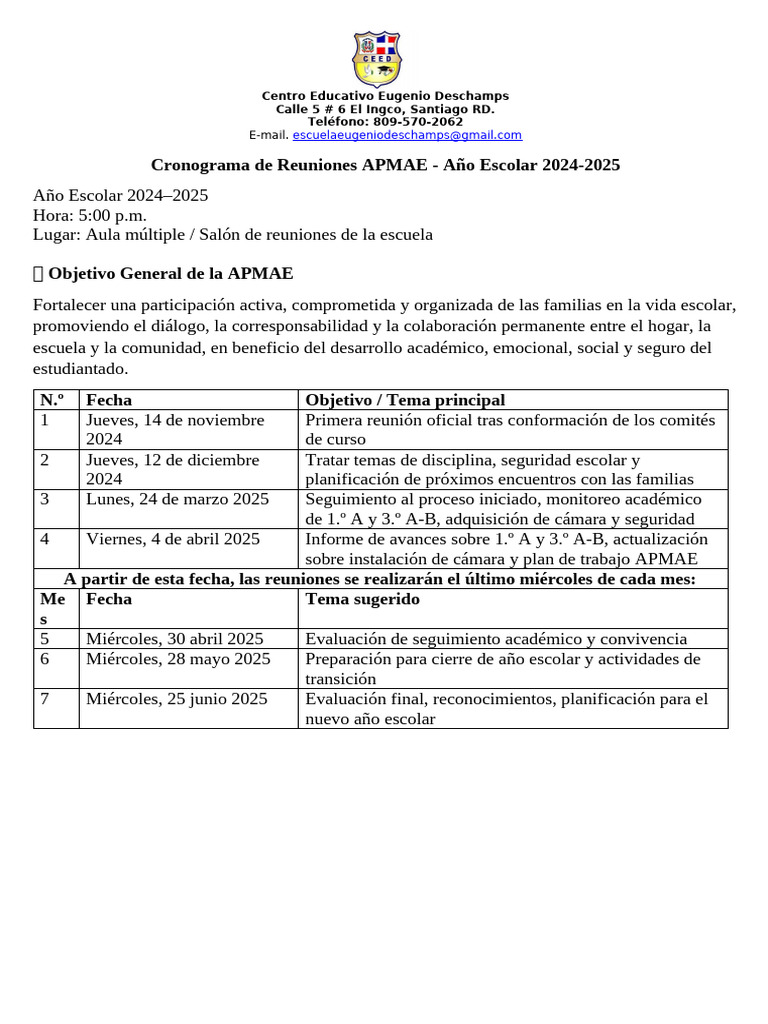 Cronograma de Apmae 1 | PDF