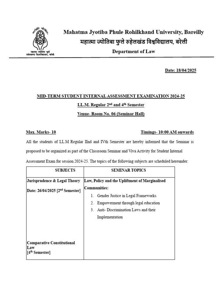 Classroom Presentation LLM Regular (Seminar) | PDF | Justice | Crime ...