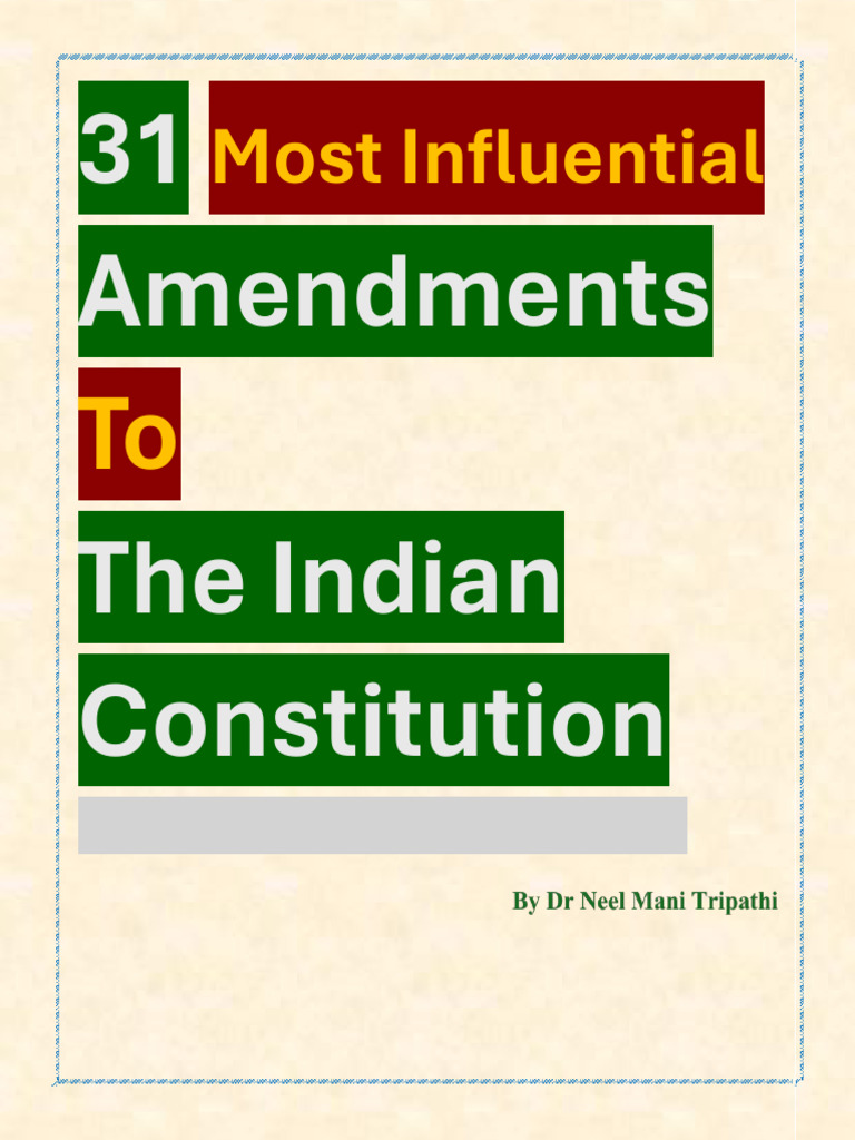 31 Key Amendments to Indian Constitution | PDF | Legal Documents ...