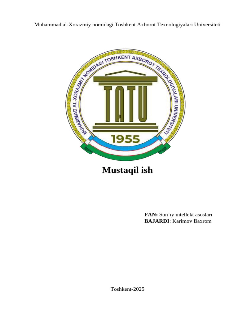 Suniy Intellekt | PDF