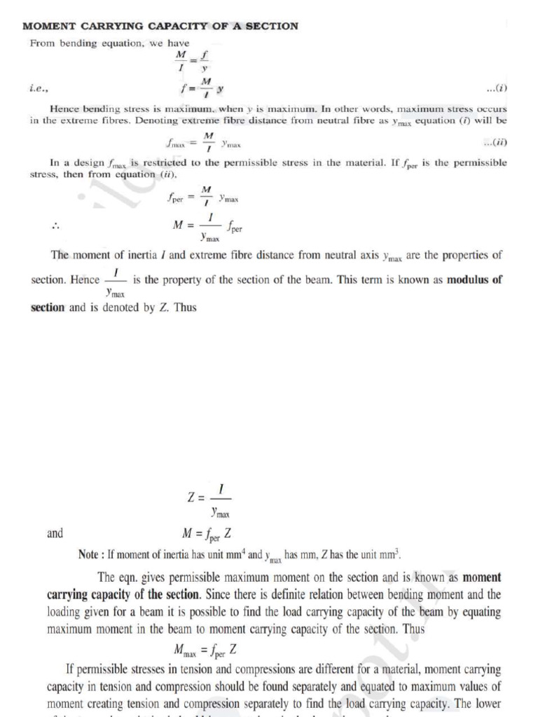 Theory of Simple Bending II | PDF