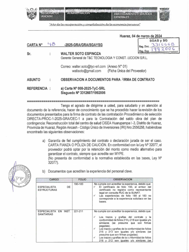 Carta N 48-2025-Gra-Grad-Sgaysg | PDF