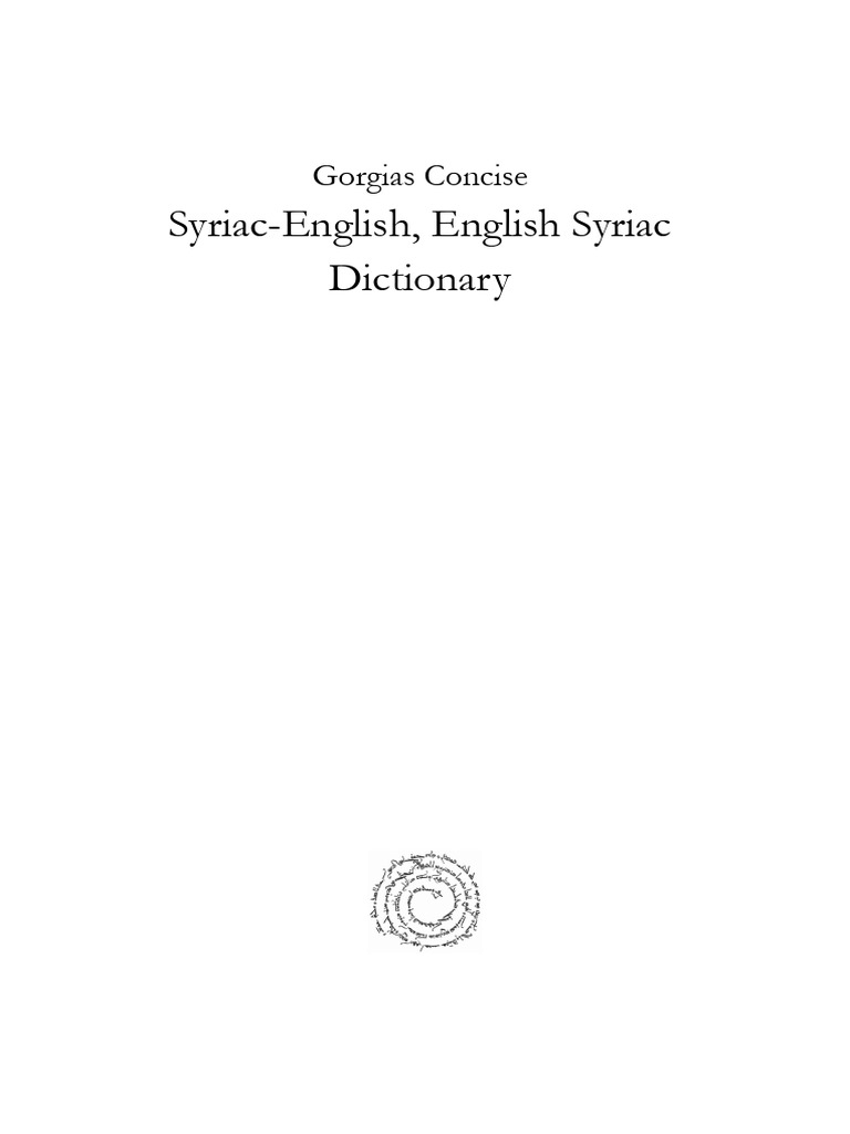 Syriac English, English Syriac Dictionary | PDF | Grammatical Gender | Verb
