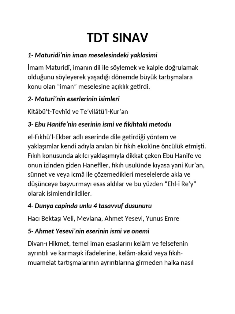 TDT Sinav | PDF