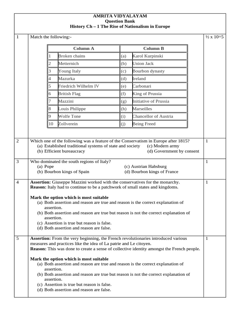 Nationalism in Europe - Worksheet | PDF | Nationalism | Reason