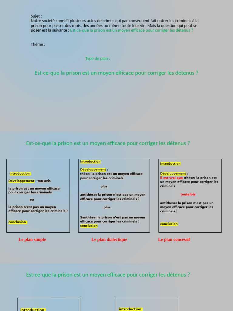 Exemple Les Types de Plans | PDF | Prison | Crimes